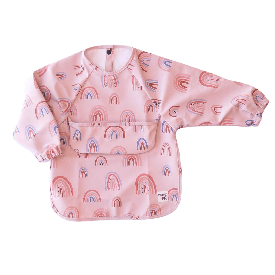 Waterproof Feeding Smock | Pink Rainbow – Marli & Me™